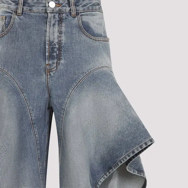 Alaïa Faded Cotton Ruffle Pants