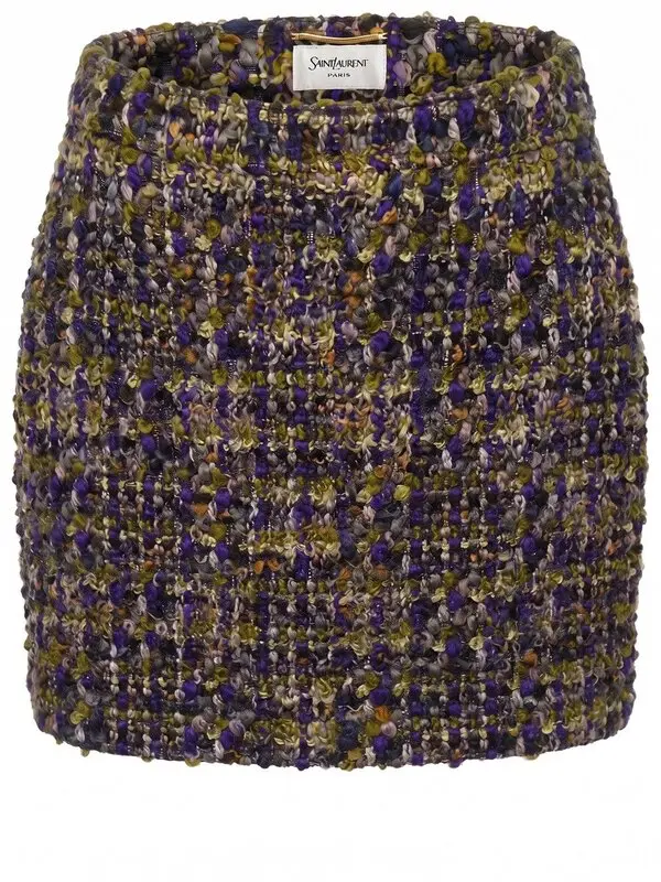 Saint Laurent Silk Lace Trimmed Skirt