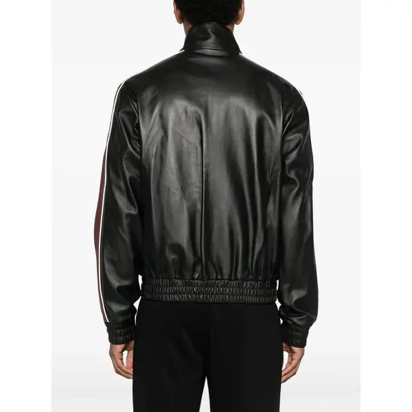 Casablanca Leather Jacket With Stripe Detailing