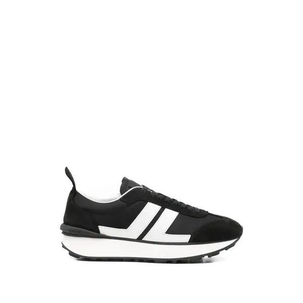 LANVIN Suede Paneling Low-top Sneakers - Black
