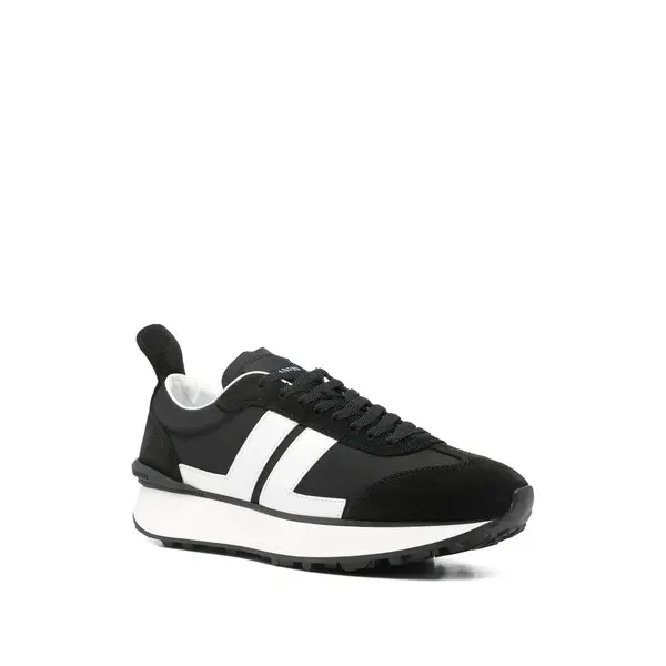 LANVIN Suede Paneling Low-top Sneakers - Black