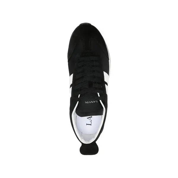 LANVIN Suede Paneling Low-top Sneakers - Black
