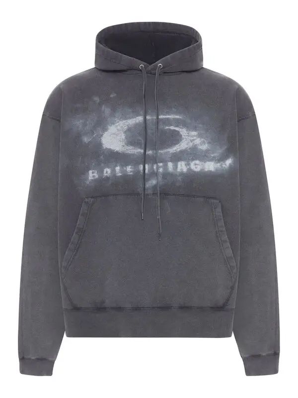 Balenciaga Crayon Loop Logo Hoodie - Black