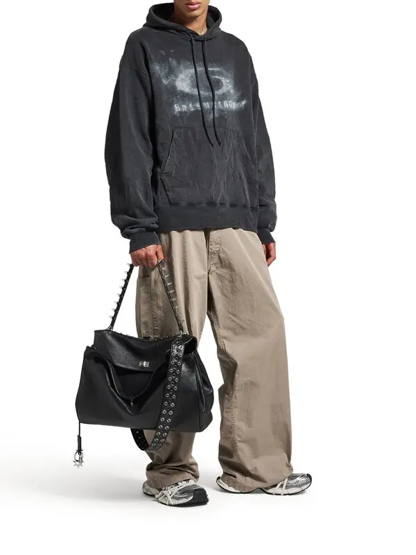 Balenciaga Crayon Loop Logo Hoodie - Black