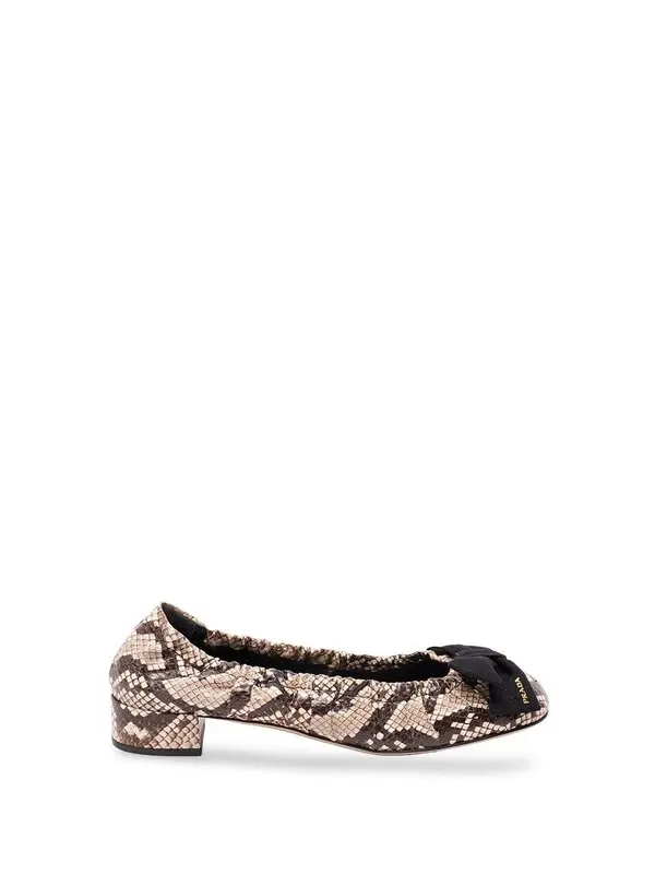 Prada Ayers Ballerina Flats With Bow Detailing - Multicolor