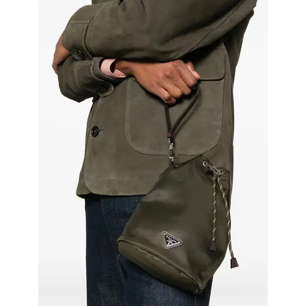 Prada Recycled Polyamide Drawstring Bucket Bag