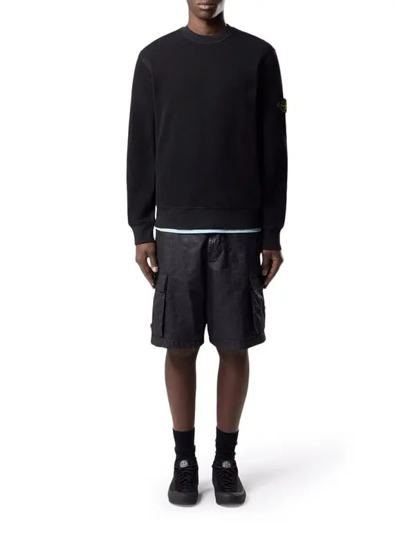 Stone Island Crew Neck Sweatshirt In Organic Cotton With Honeycomb Workmanship