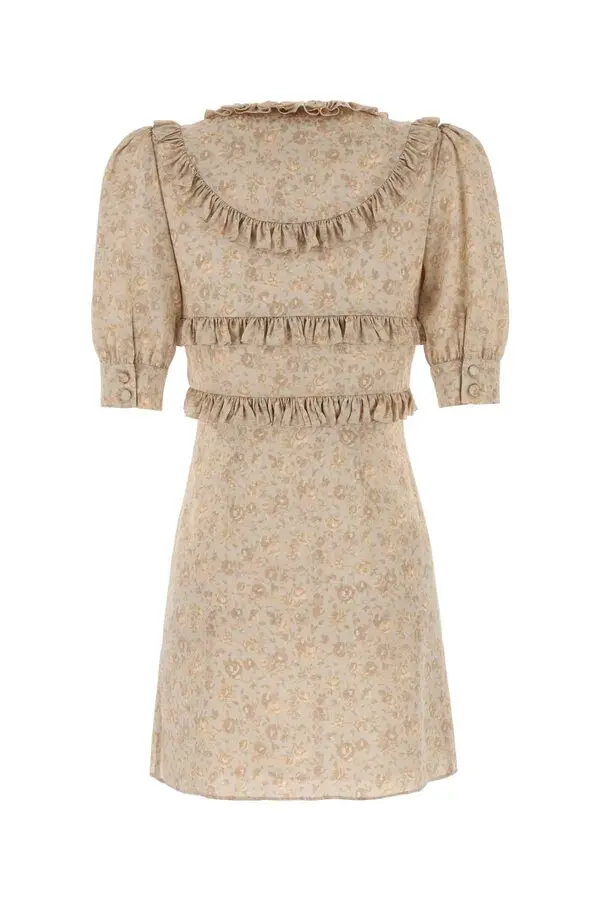 Alessandra Rich Printed Ruffle Mini Dress