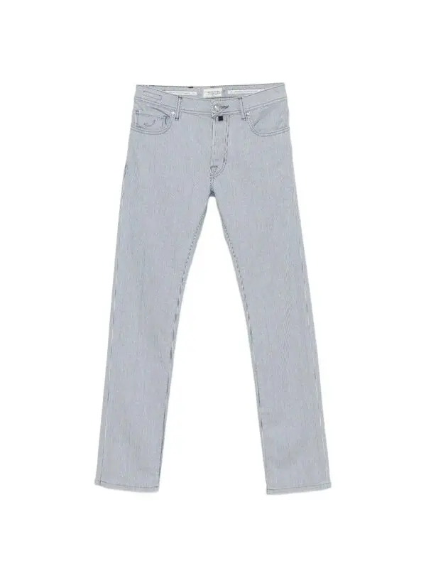 Jacob Cohen Bard Slim Fit Striped Cotton Pants - Multicolor