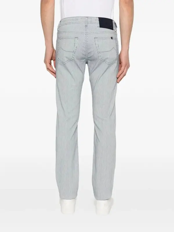 Jacob Cohen Bard Slim Fit Striped Cotton Pants - Multicolor