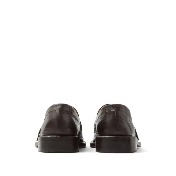 Versace Primo Leather Loafers With Medusa Buckle - Brown
