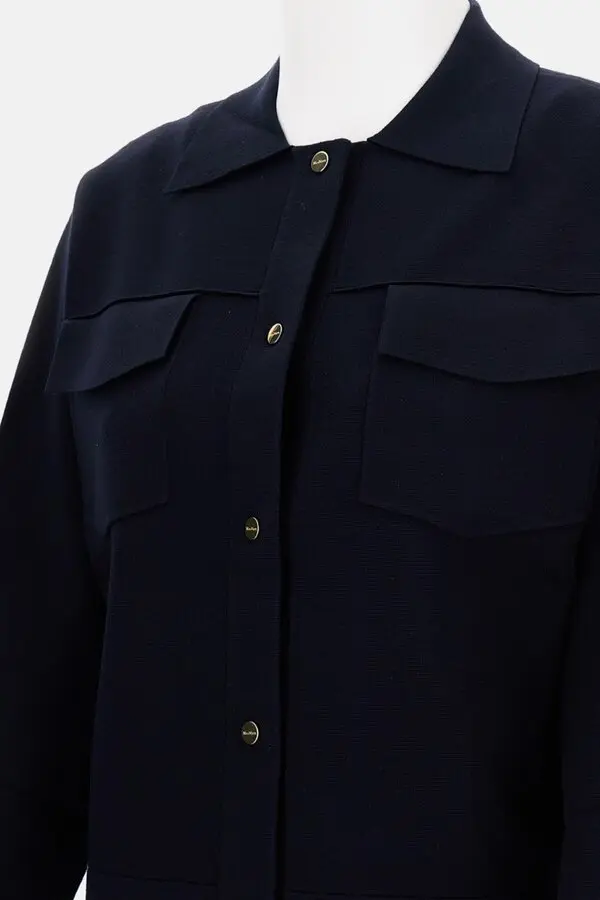 Max Mara Cardigan With Pointed Collar And Logo Buttons
