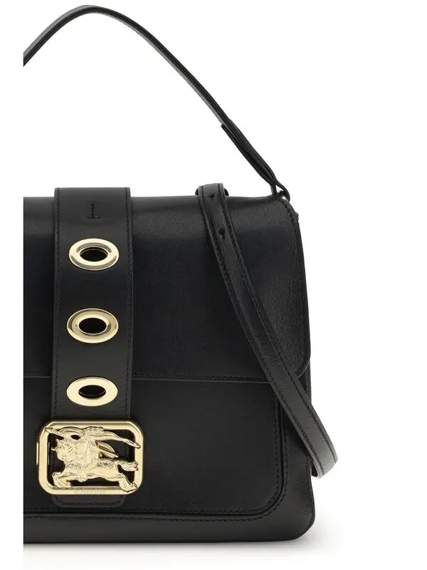 Burberry Small Rider Handbag With Buckled Closure - Black