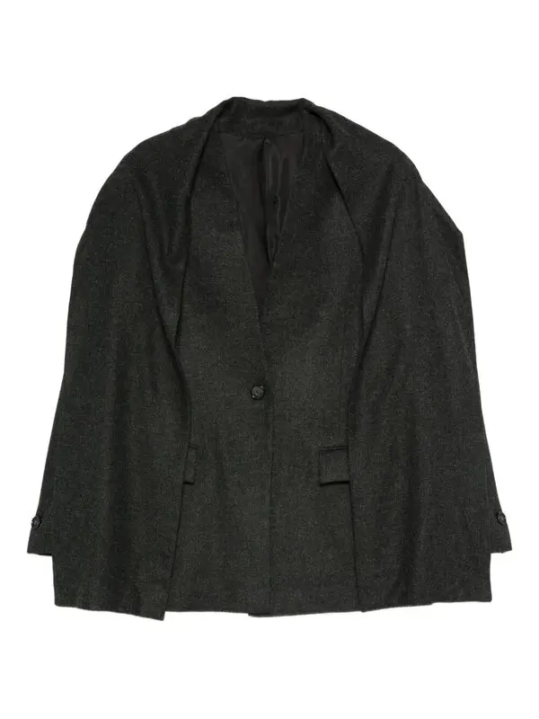 TOTEME Viscose Wool Scarf Blazer - Gray