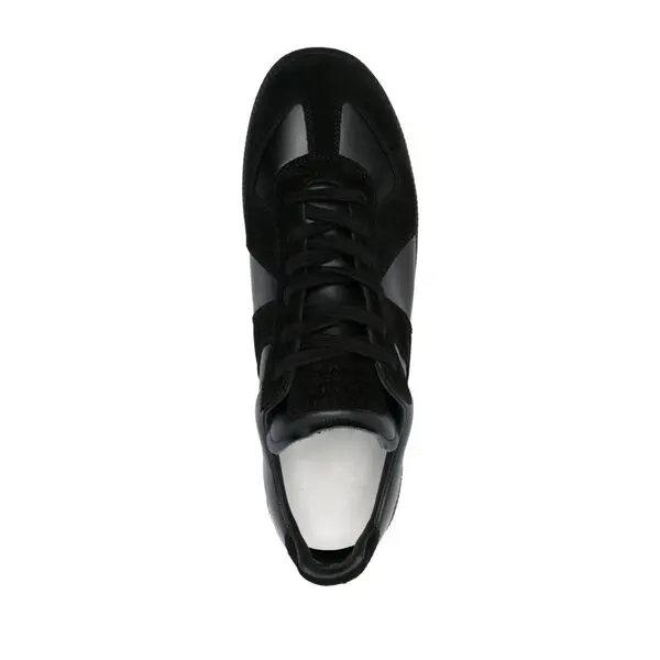 MAISON MARGIELA Calf Leather & Suede Paneled Low-top Trainers