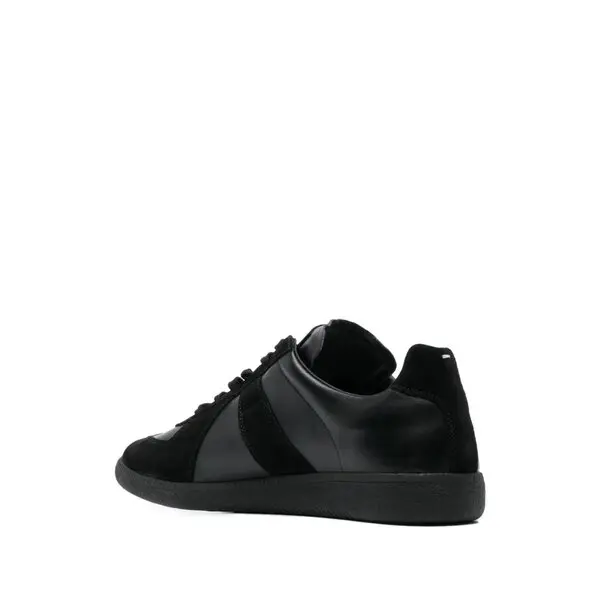 MAISON MARGIELA Calf Leather & Suede Paneled Low-top Trainers