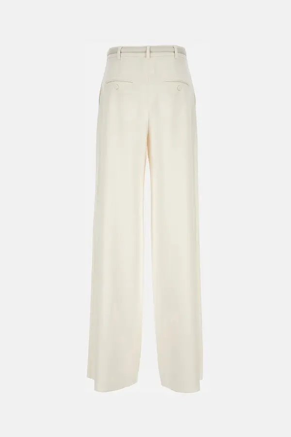 Max Mara Wide Leg Trousers With Leather Belt