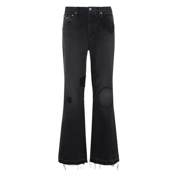 GALLERY DEPT. Denim Boot-cut Jeans With Patch Detail - Black