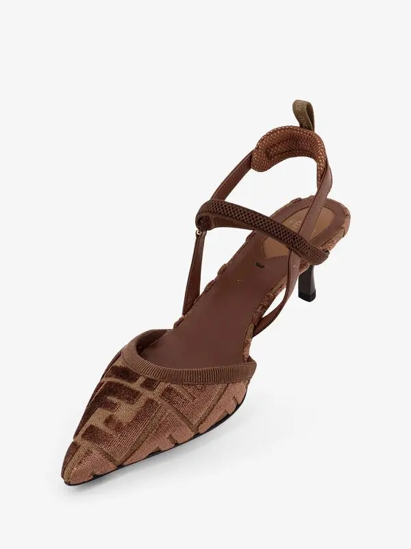 Fendi Colibrì Lite Ff Fabric Slingback Pumps