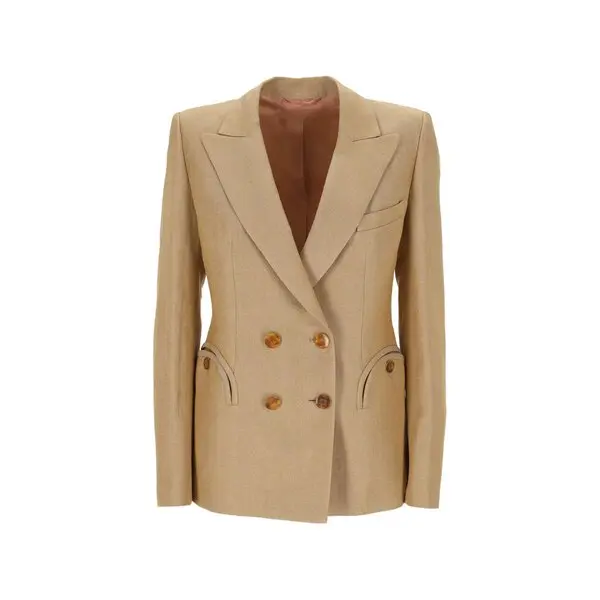 BLAZÉ MILANO Sand Beige Double-breasted Jacket - Cream