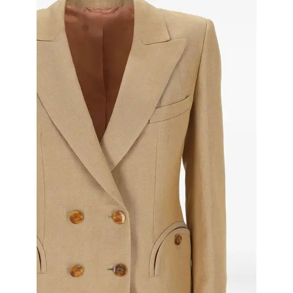 BLAZÉ MILANO Sand Beige Double-breasted Jacket - Cream