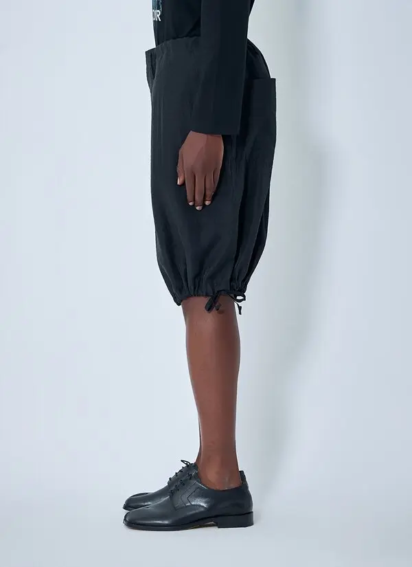 Yohji Yamamoto Drawstring Hem Relaxed Fit Shorts