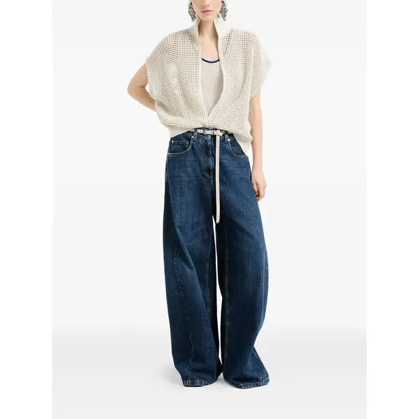 Brunello Cucinelli Sleeveless Scoop Neck Knit Top