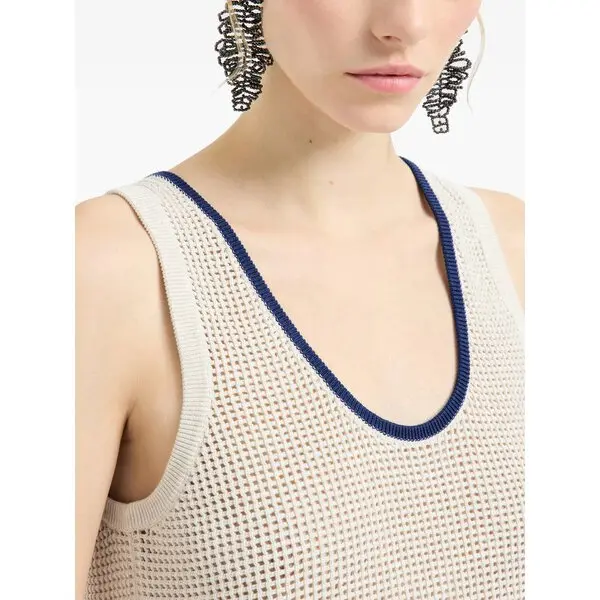 Brunello Cucinelli Sleeveless Scoop Neck Knit Top