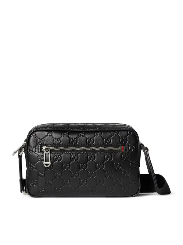 Gucci Small Gg Emblem Shoulder Bag - Black