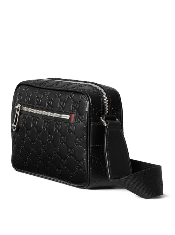 Gucci Small Gg Emblem Shoulder Bag - Black