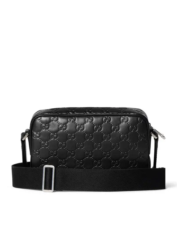 Gucci Small Gg Emblem Shoulder Bag - Black