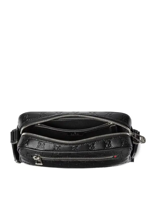 Gucci Small Gg Emblem Shoulder Bag - Black