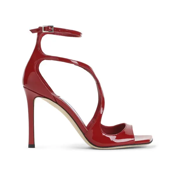 JIMMY CHOO Azia 95 Patent Leather Sandals - Red