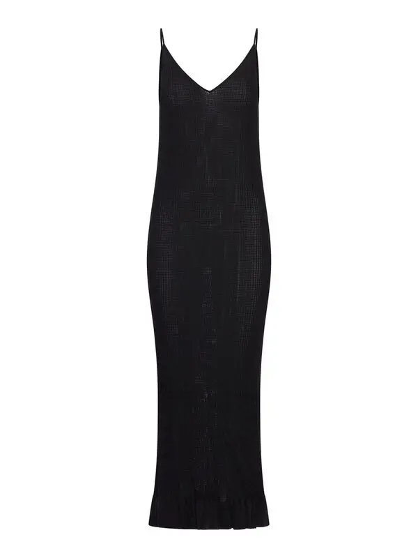 JIL SANDER V-neck Ruffled Hem Dress