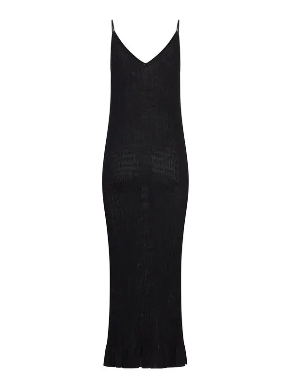 JIL SANDER V-neck Ruffled Hem Dress