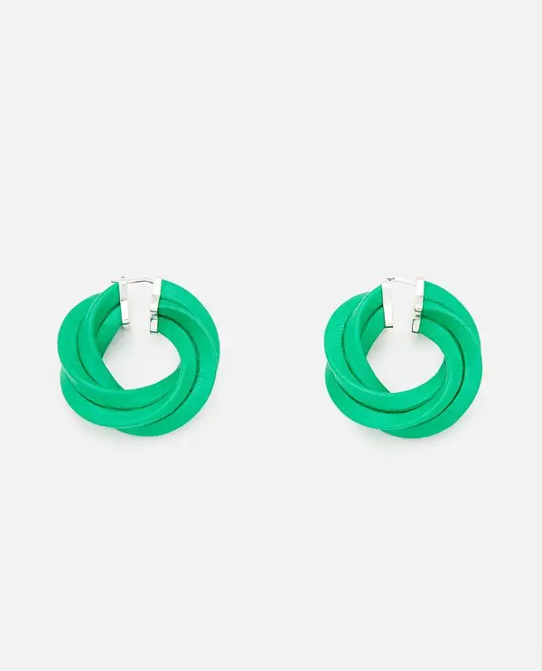 Bottega Veneta Green Hoop Earrings - Multicolor