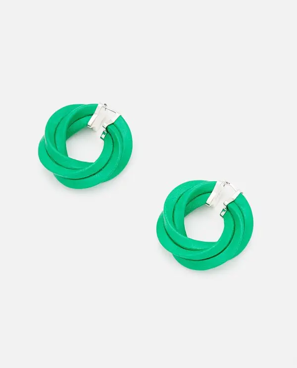 Bottega Veneta Green Hoop Earrings