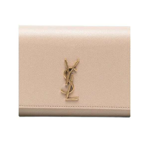Saint Laurent Monogram Chain Shoulder Bag - Cream