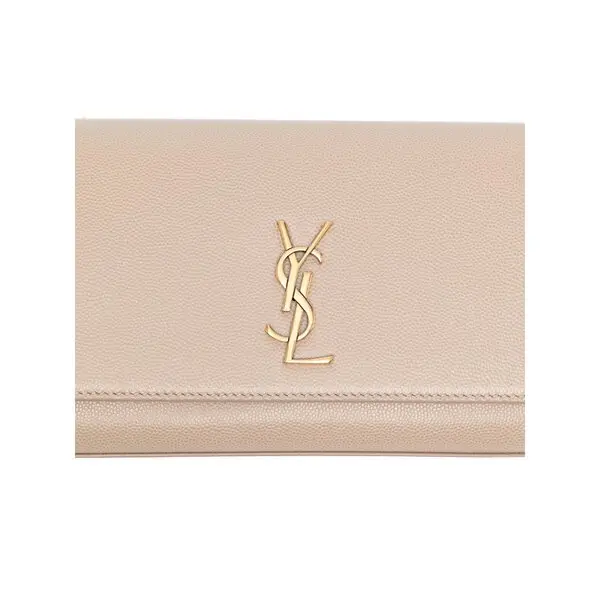 Saint Laurent Monogram Chain Shoulder Bag - Cream