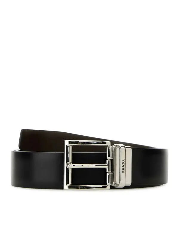 Prada Reversible Brushed Leather Belt - Multicolor