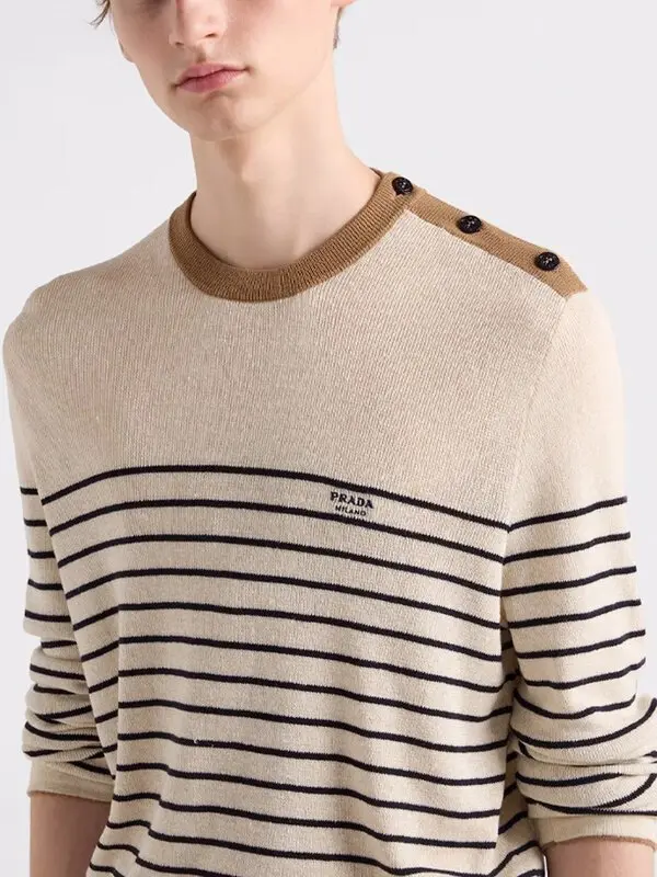 Prada Cotton Linen Round Neck