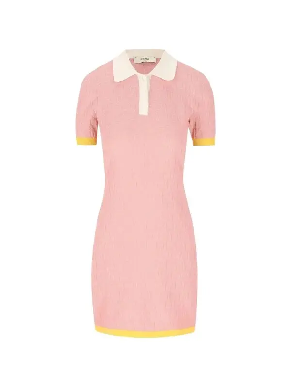 Fendi Color Block Ff Knit Dress - Multicolor