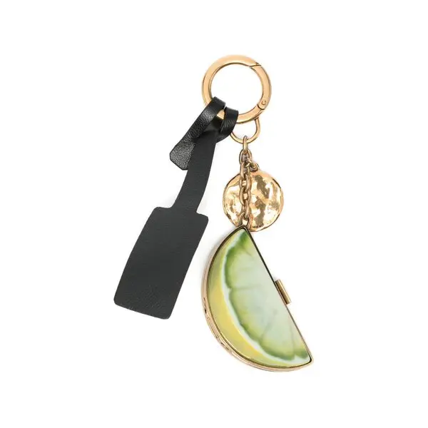Saint Laurent Lime Pendant Coin Charm - Green