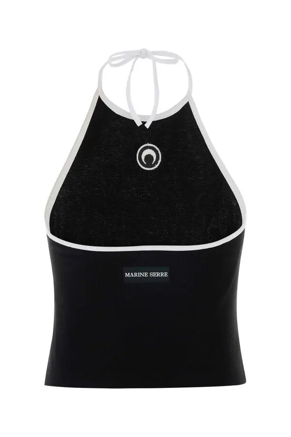 MARINE SERRE Cotton Tank Top - Black