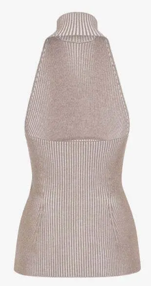 Fendi Ribbed Knit Sleeveless Top