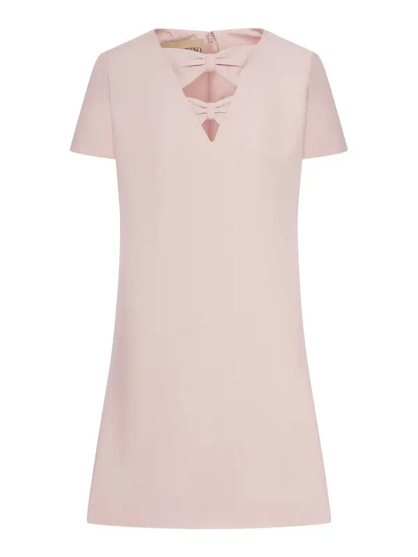 Valentino Garavani Crepe Mini Dress With Bow Detail - Pink