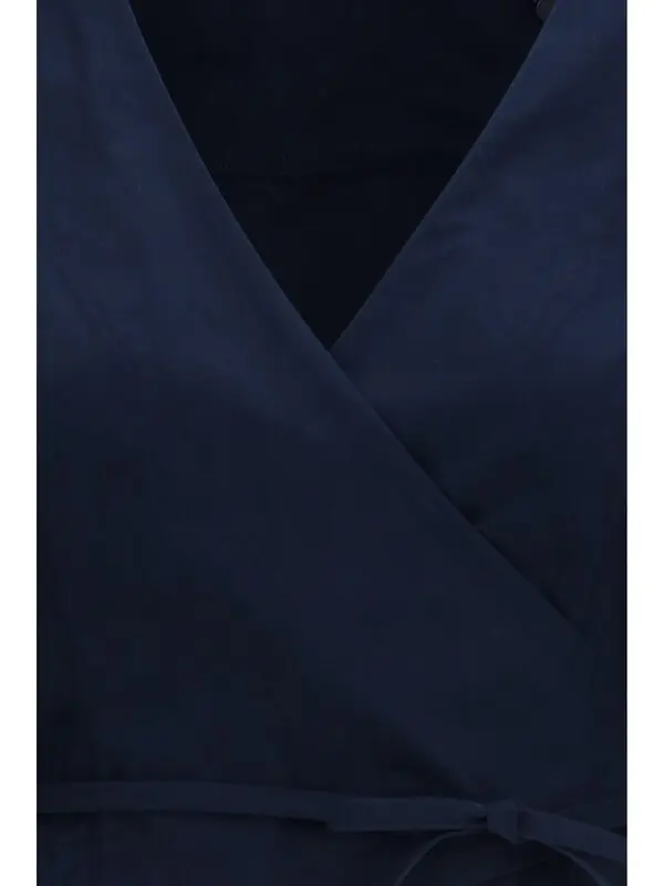 Jacquemus Paysan Wrap Top With Flared Sleeves - Blue