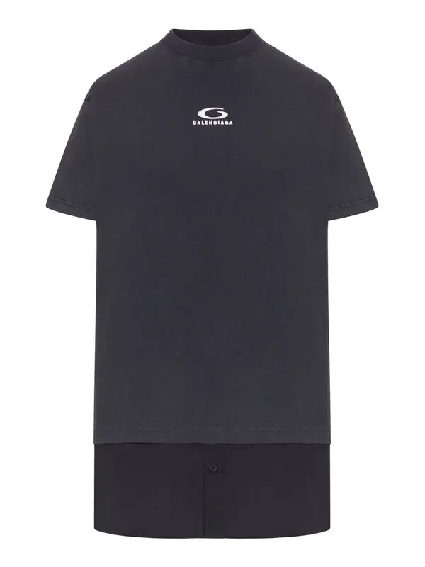 Balenciaga Hybrid T-shirt Dress With Sport Icon Logo - Black