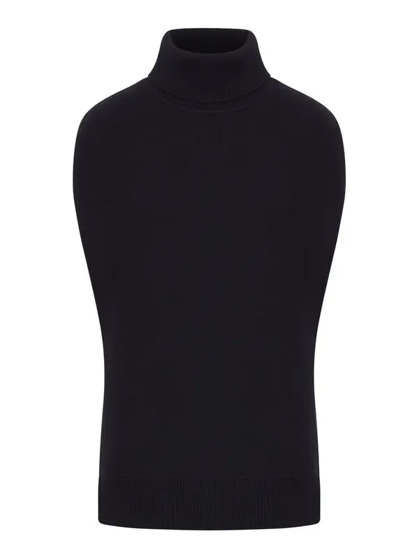 TOTEME Double-knit Wool Turtleneck Vest - Black