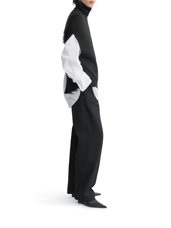 TOTEME Double-knit Wool Turtleneck Vest - Black